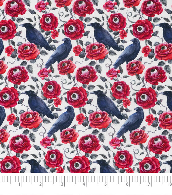 Singer 18 X 21 Skull And Rose Halloween Cotton Fabric Quarter Bundle