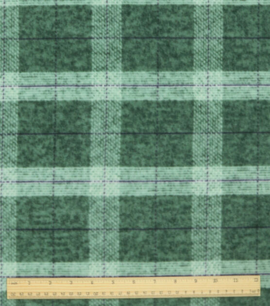 Green Plaid Luxe Fleece Fabric Joann