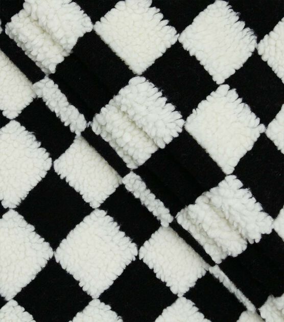 Black And White Checkerboard Sherpa Fabric Joann