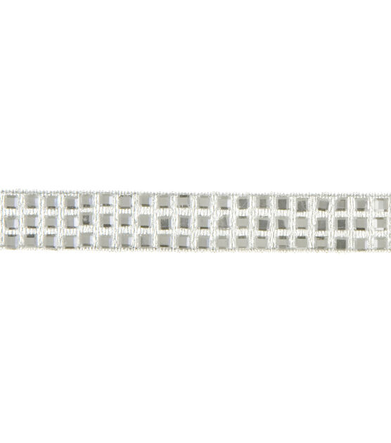 Wrights 3 Row Square Rhinestone Trim Silver Joann