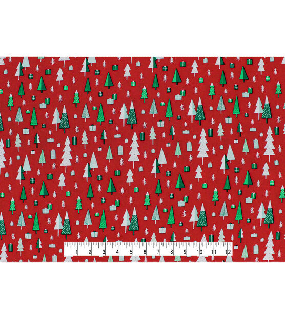 Green Trees On Red Christmas Cotton Fabric Joann