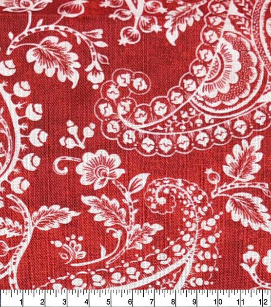 18 X 20 Red Paisley Cotton Fabric Quarter 1pc By Keepsake Calico Joann