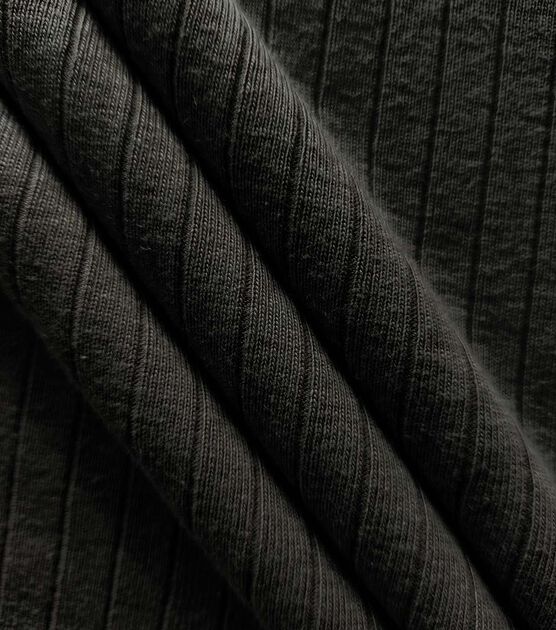 Black Solid Drop Needle Interlock Knit Fabric Joann