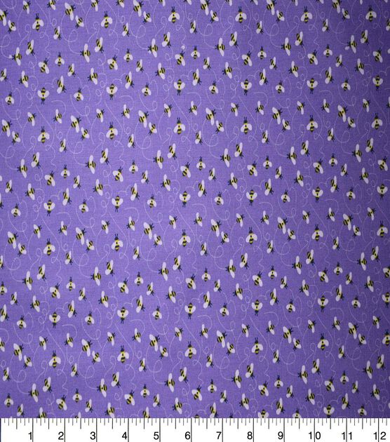Bees And Swirls On Purple Cotton Fabric By Quilters Showcase Joann