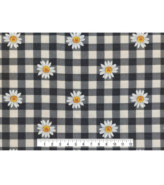 Daisies On Black Checks Quilt Cotton Fabric By Keepsake Calico Joann