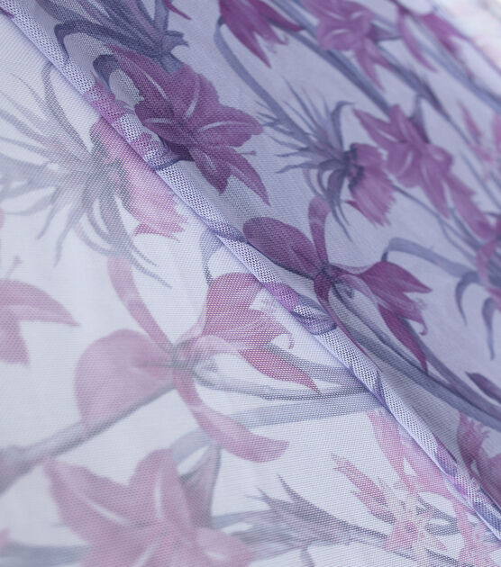 Purple Tonal Floral Mesh Knit Fabric Joann