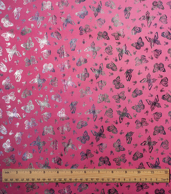 Butterflies On Pink Quilt Foil Cotton Fabric By Keepsake Calico Joann