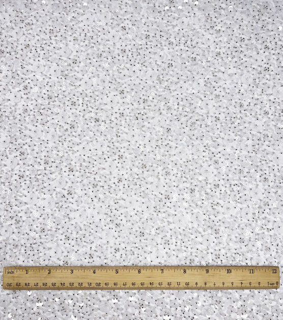 Badgley Mischka White Sequin Floral Mesh Fabric Joann