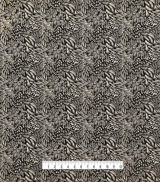 Black Leaves Double Brush Jersey Knit Fabric Joann