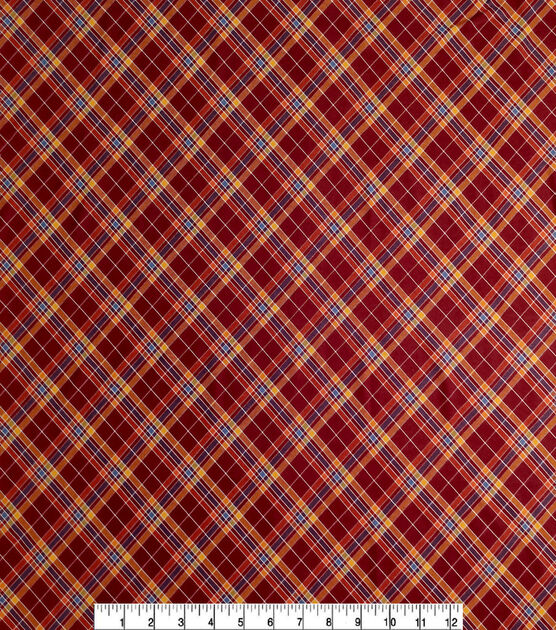 Fall Burgundy Plaid Bias Super Snuggle Flannel Fabric Joann