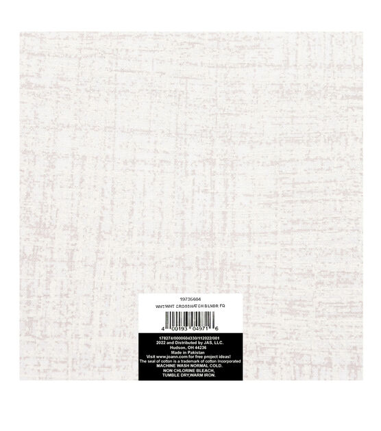 18 X 21 White Crosshatch Cotton Fabric Quarter 1pc By Keepsake Calico