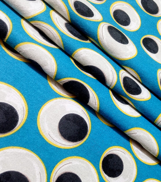 Eye See You Googly Eyes On Teal Super Snuggle Flannel Fabric Joann