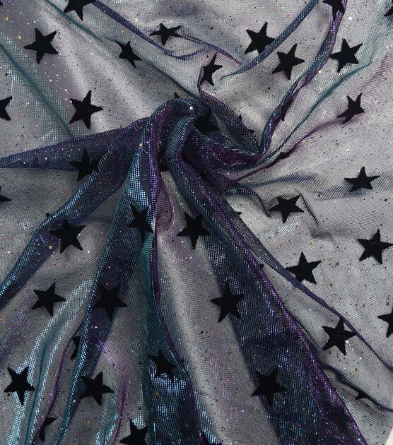 Stars On Blue Glitter Halloween Mesh Fabric By The Witching Hour Joann