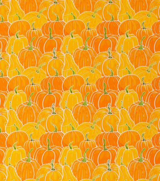 Singer 18 X 21 Orange Pumpkins Fall Cotton Fabric Quarter Bundle 5pc