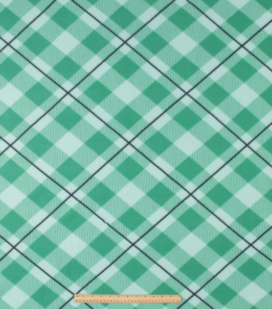 48 Wide Green Diagonal Plaid No Sew Fleece Blanket By Make It Give It