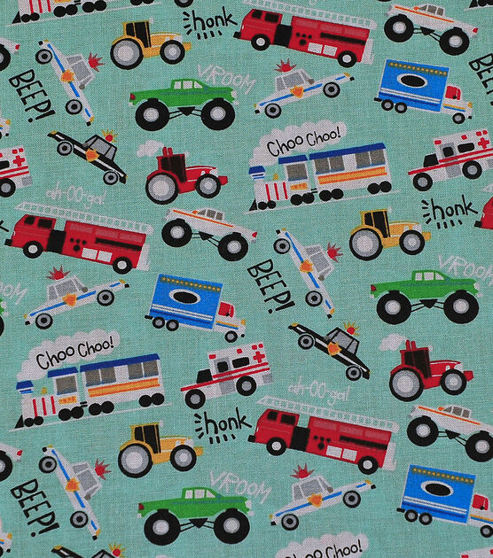 Novelty Cotton Fabric Beep Honk Vroom Joann