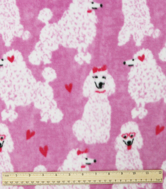 Poodles And Hearts On Pink Anti Pill Fleece Fabric Joann