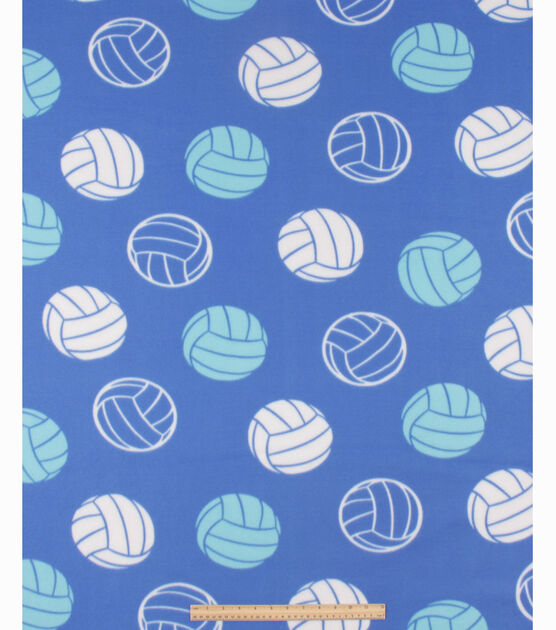 48 Wide Volleyball On Blue No Sew Fleece Blanket By Happy Value Joann