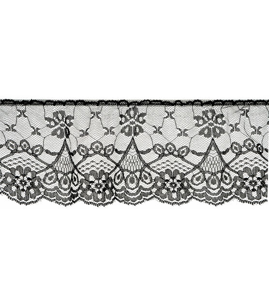 Simplicity Pretty Daisy Lace Trim Black Joann