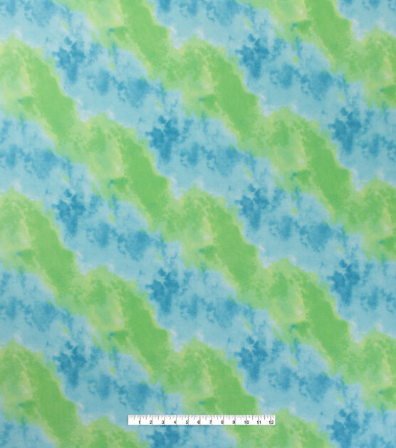 Green And Blue Ocean Tie Dye Anti Pill Fleece Fabric Joann