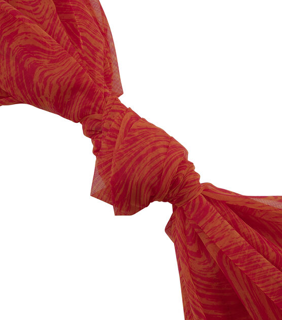 Orange Abstract Printed Tulle Fabric Joann