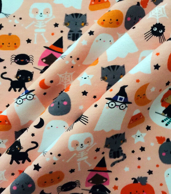 Pink Spooky Friends Interlock Knit Fabric By Pop Joann