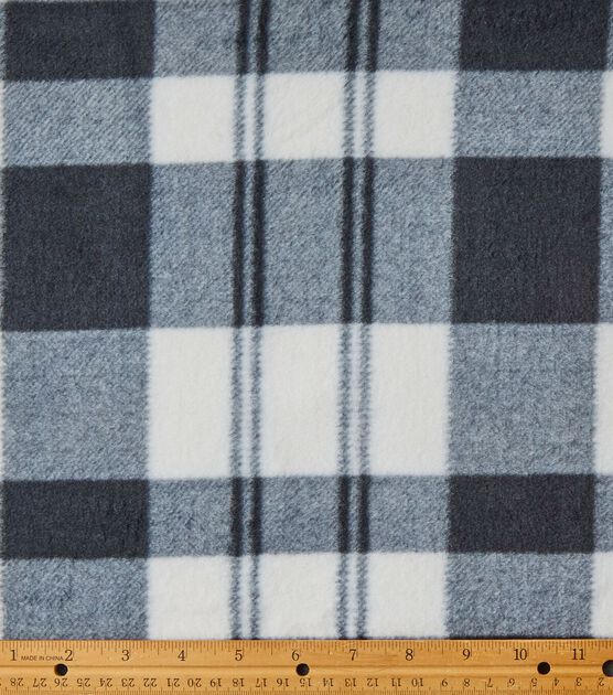 Eddie Bauer Black Plaid Anti Pill Fleece Fabric Joann