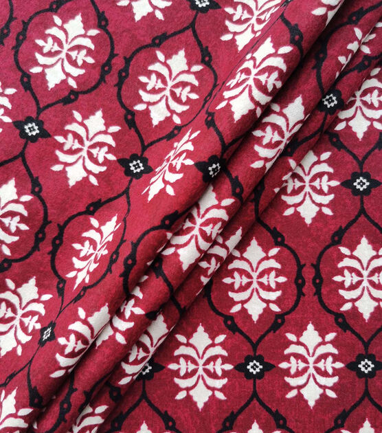 Red Geometric Victorian Luxe Flannel Fabric Joann