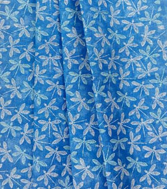 Fabric Traditions Dragonflies On Blue Cotton Fabric By Keepsake Calico