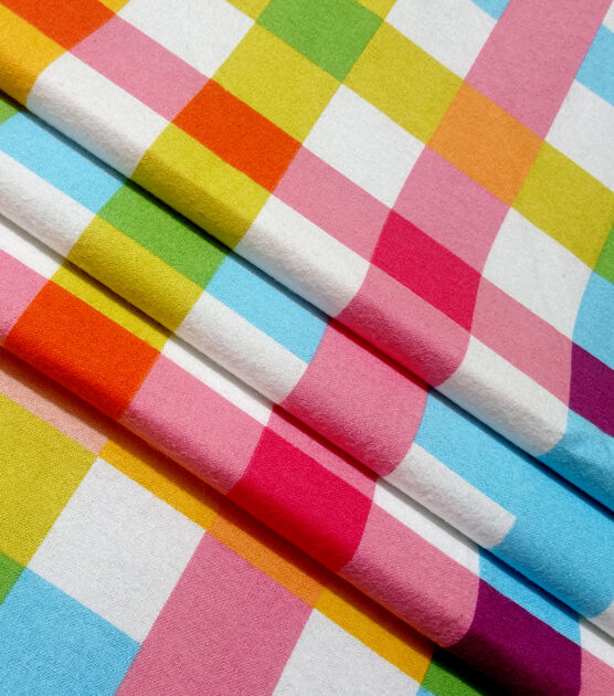 Multi Color Grid Super Snuggle Flannel Fabric By Pop Joann