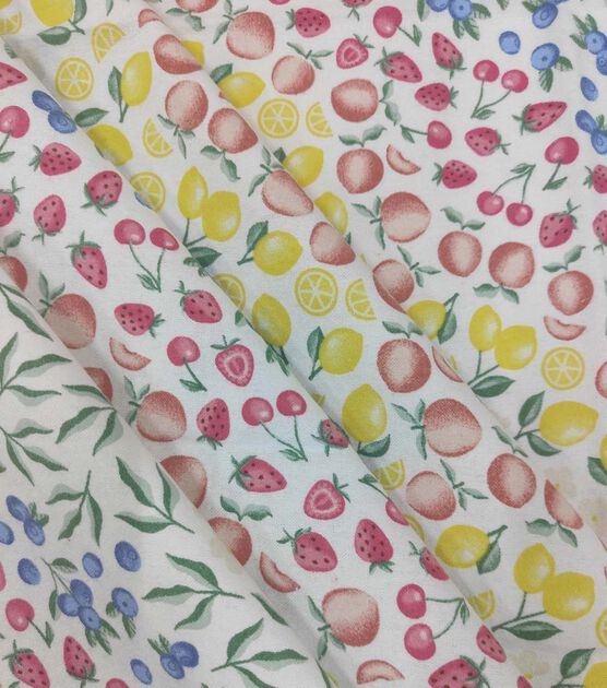 Mixed Fruit On White Nursery Flannel Fabric Joann
