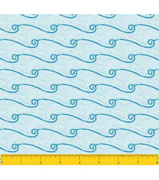 Stitch And Sparkle Blue Sea Waves Cotton Fabric Joann