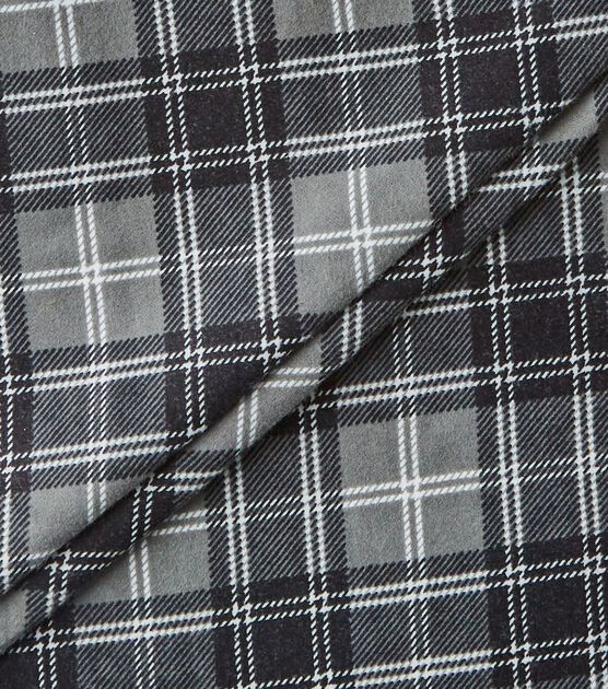Eddie Bauer Black And Gray Plaid Flannel Prints Fabric Joann