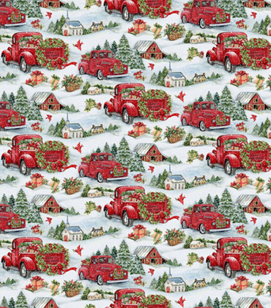 Springs Creative Wreath Barn Christmas Cotton Fabric Joann