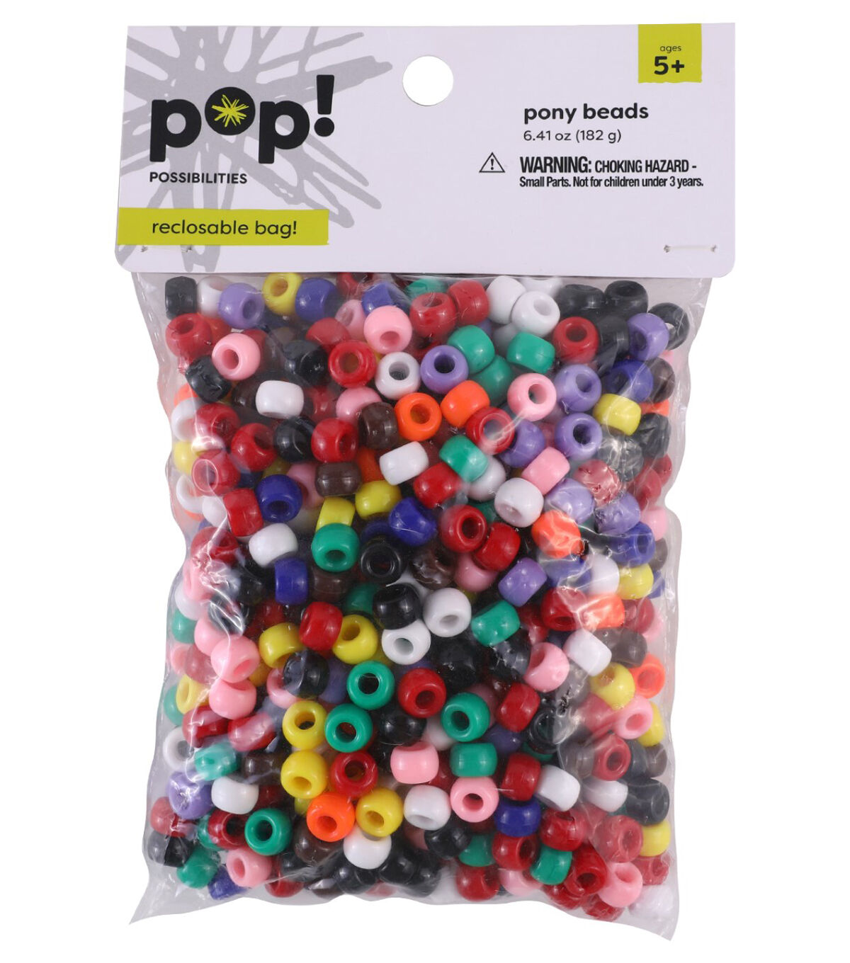 Opaque Multicolor 6x9mm 900 Pkg Beadery Pony Beads