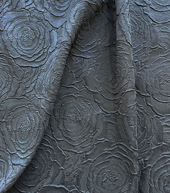 Black Rose Embossed Jacquard Fabric Joann