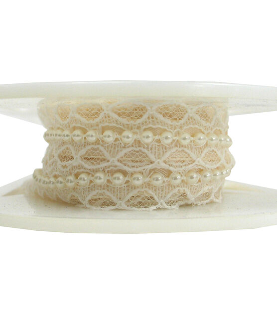 Ivory Pearls On Beading 34in Trim Joann