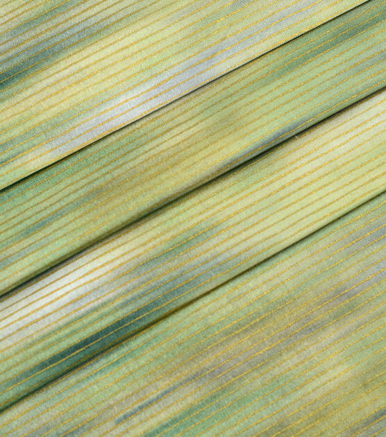 Asian Blue Green Stripe Premium Metallic Cotton Fabric Joann
