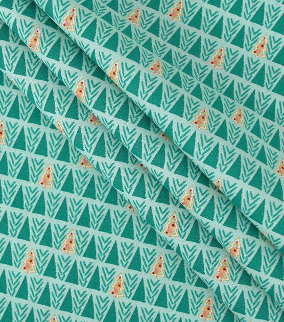 Cookie Trees On Green Christmas Cotton Fabric Joann