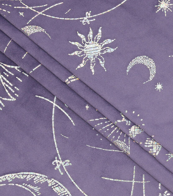 Metallic Celestial On Purple Pure Plush Fleece Fabric Joann