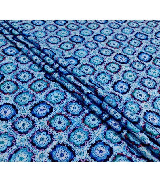 Tonal Granny Squares On Blue Super Snuggle Flannel Fabric Joann