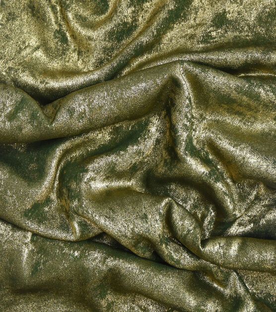 Green Metallic And Foil Abstract Chiffon Fabric Joann