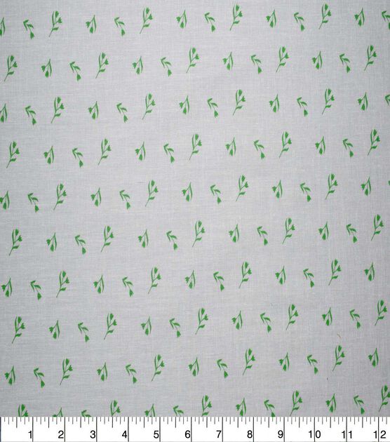Green Tulips On White Craft Cotton Fabric By Happy Value Joann