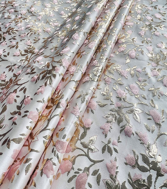 Floral On Vines Brocade Metallic Apparel Fabric Joann