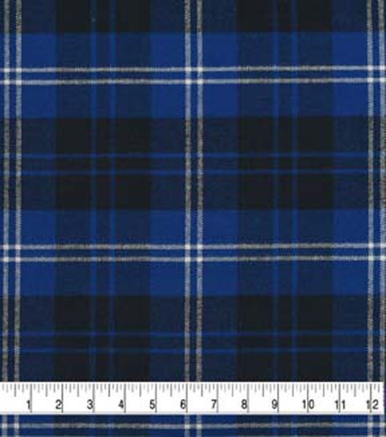 Eddie Bauer Blue Brushed Tartan Plaid Shirting Fabric Joann