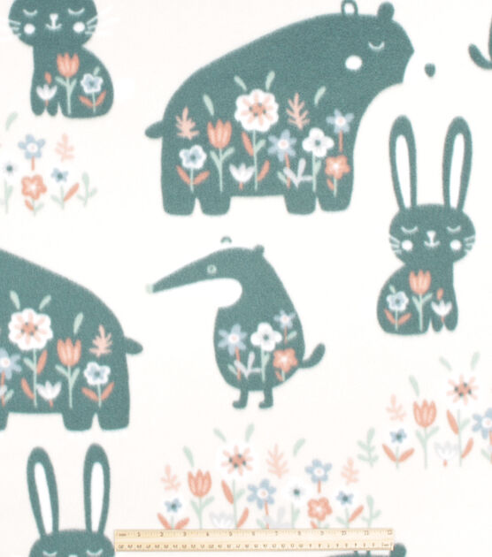 Floral Bear And Bunny Blizzard Prints Fleece Fabric Joann