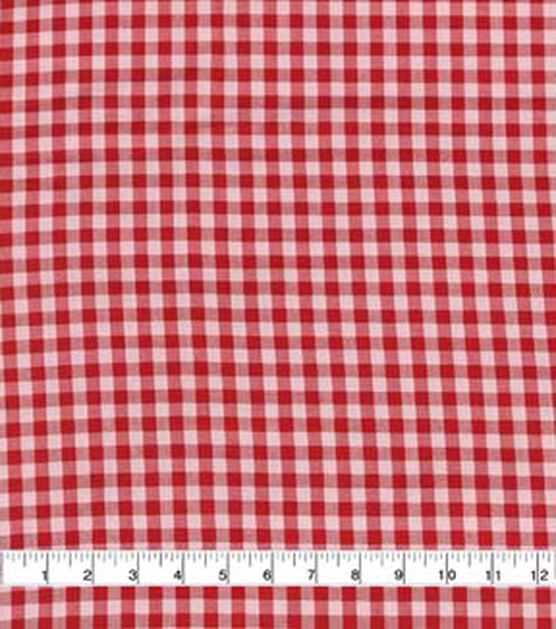 Red Gingham Cotton Viscose Shirting Fabric Joann
