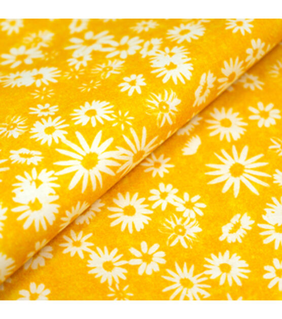 Singer White Flowers On Yellow Quilt Cotton Fabric Joann