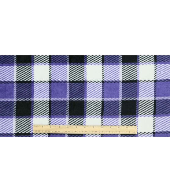 Purple And Black Plaid Sew Lush Fleece Fabric Joann