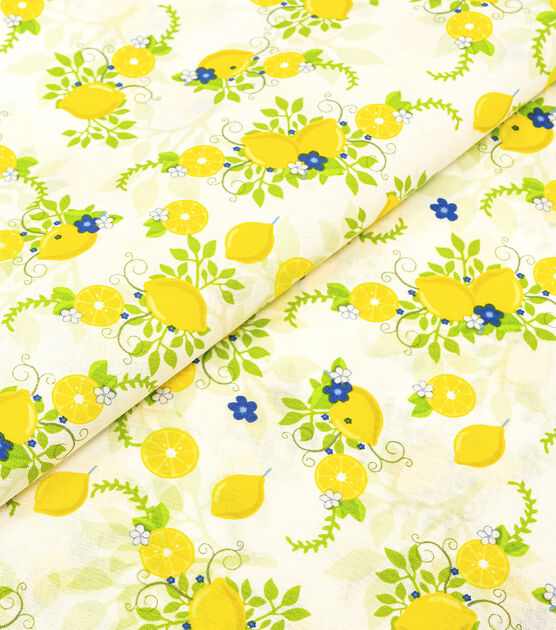 Singer Yellow Lemons And Floral Quilt Cotton Fabric Joann